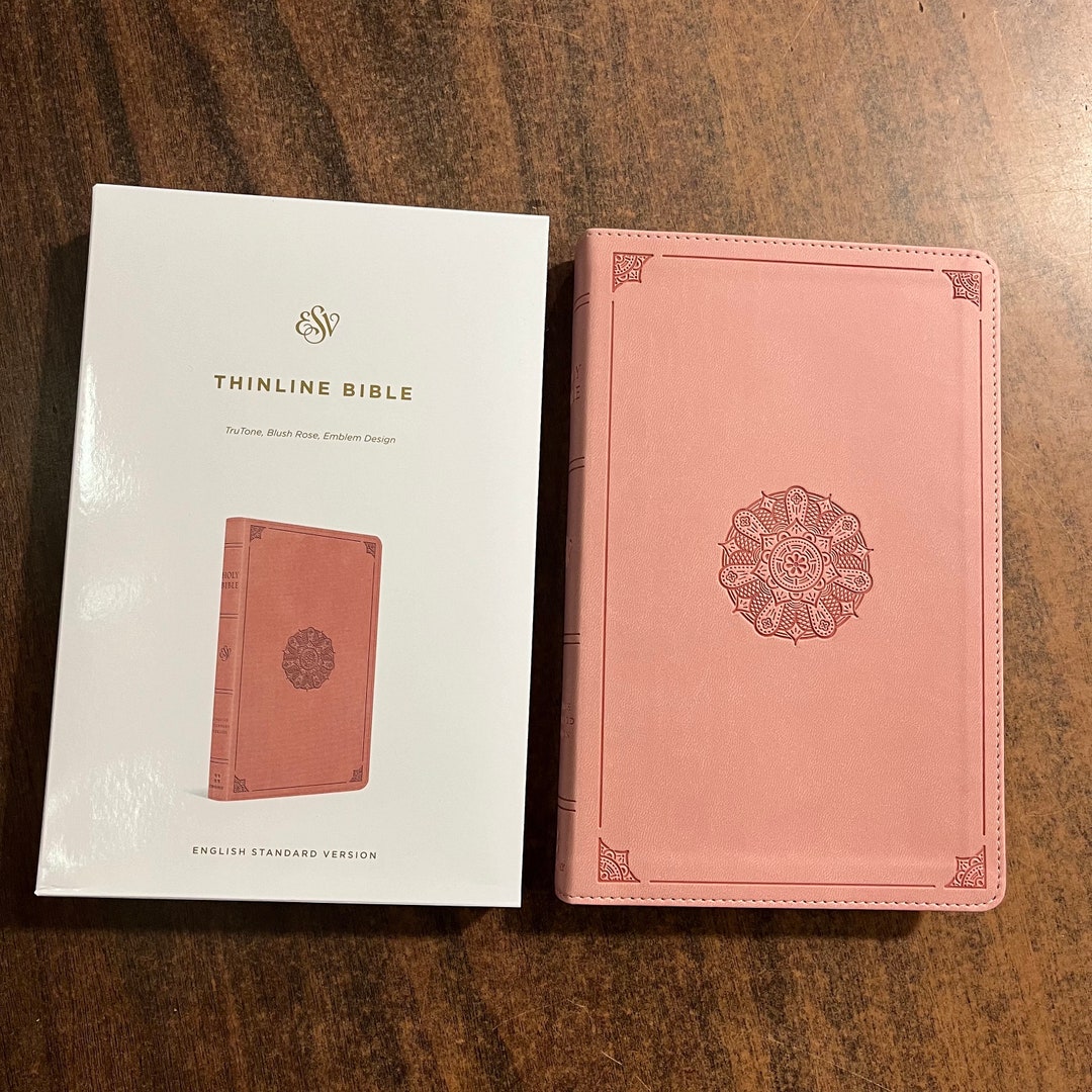 Personalized ESV Thinline Bible Blush Rose Trutone light Pink Custom ...