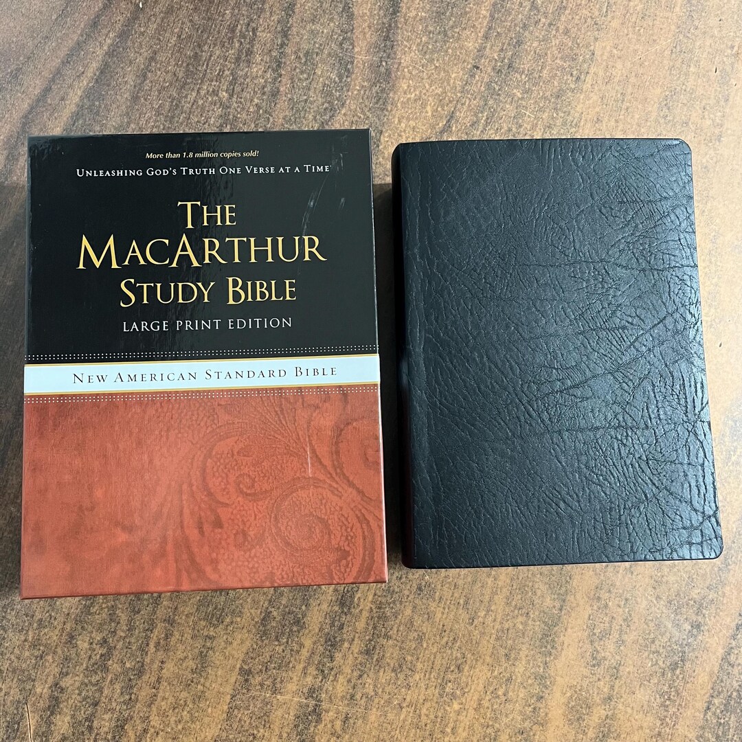 Personalized NASB Macarthur Study Bible Large Print - Black Bonded ...