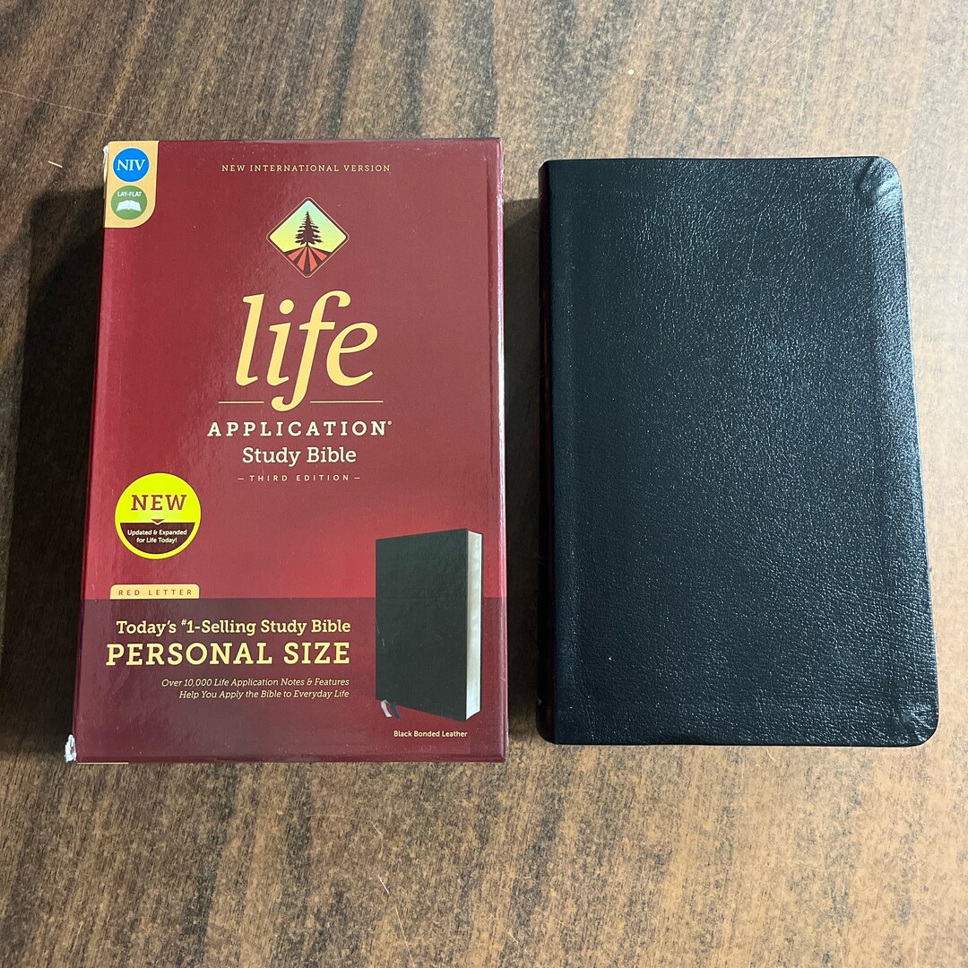 Personalized NIV Personal Size Life Application Study Bible Black ...
