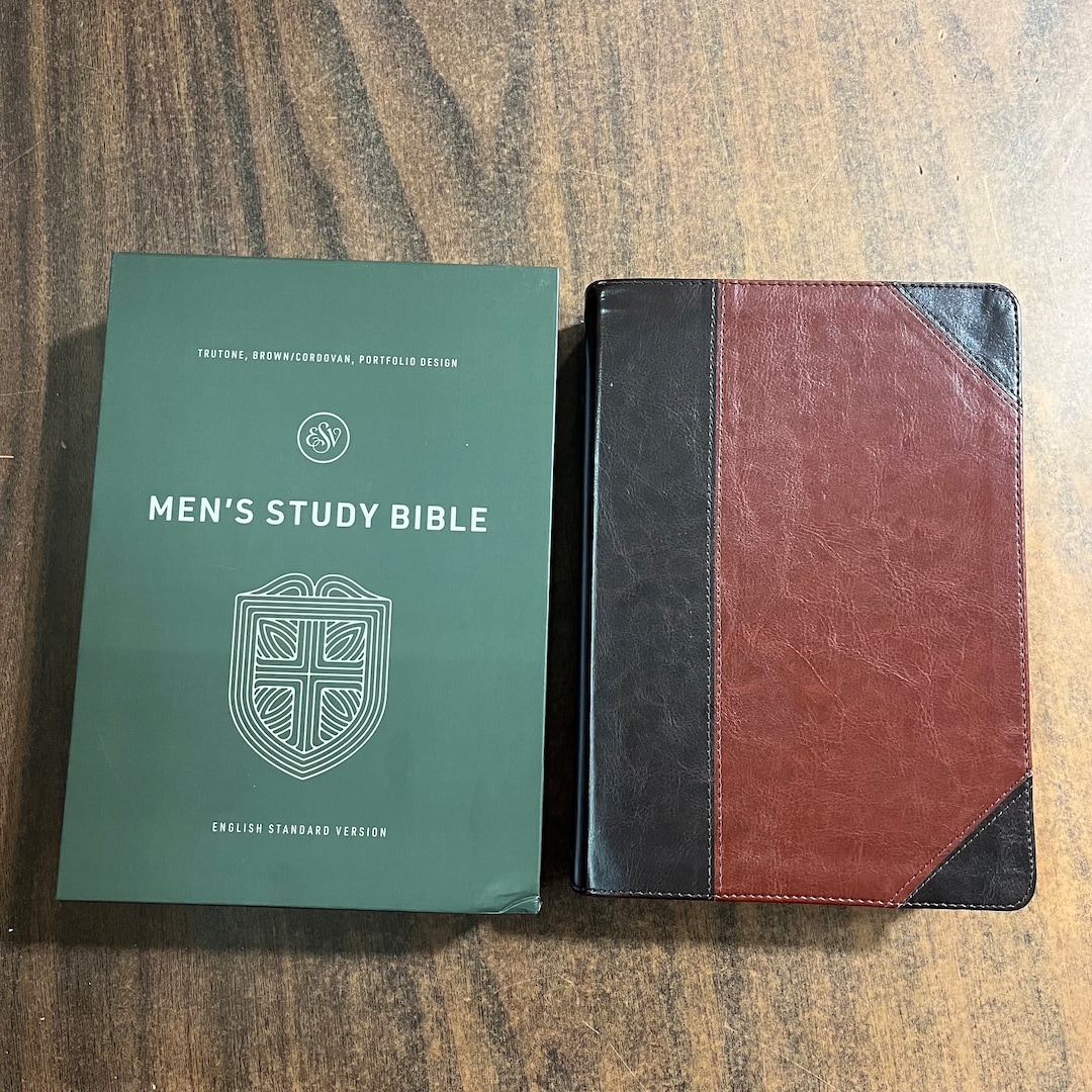 Personalized ESV Mens Study Bible - Brown / Cordovan Trutone, Custom ...