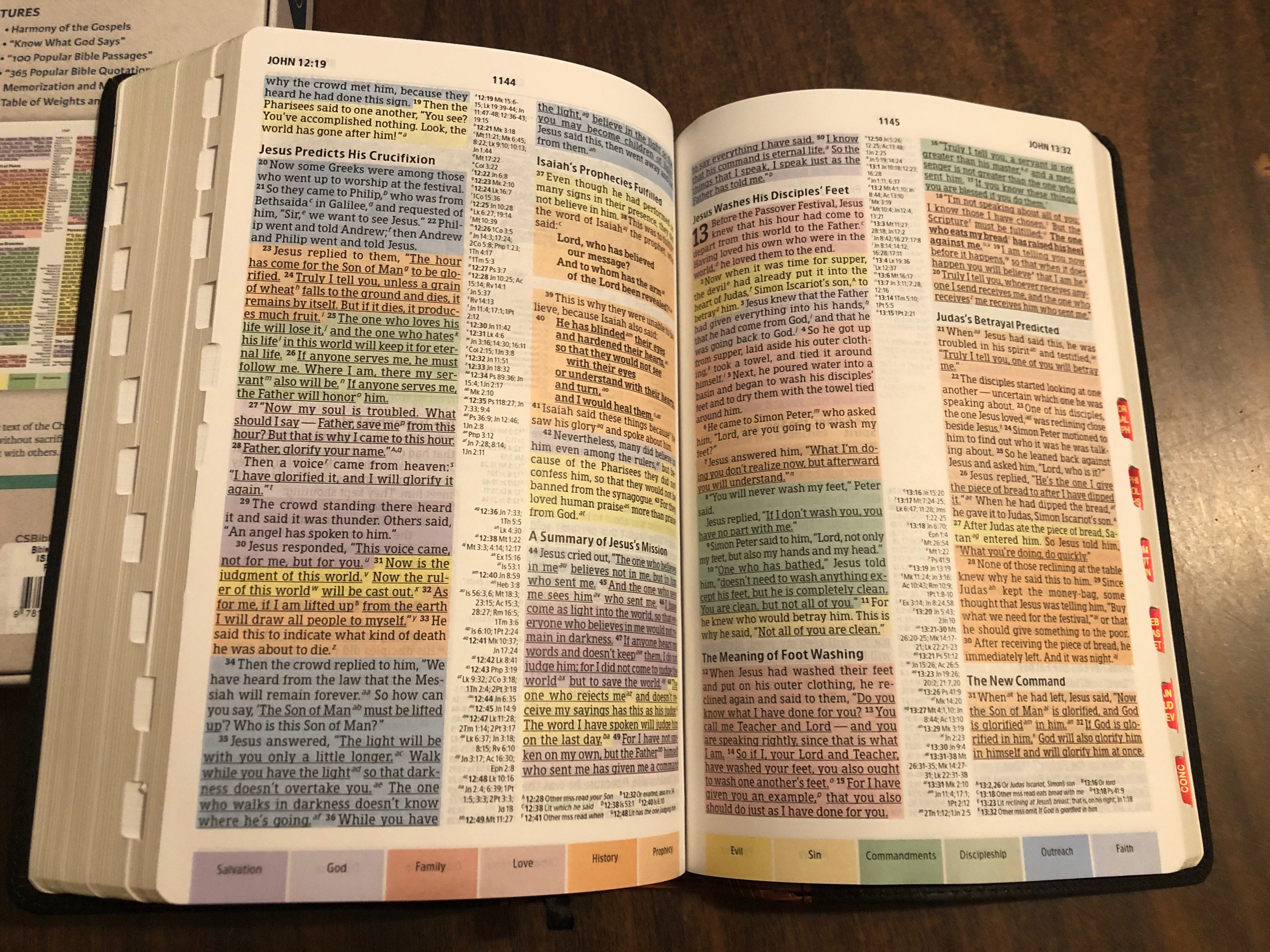 PERSONALIZED CSB Rainbow Study Bible Indexed - Black / Tan Leathertouch ...