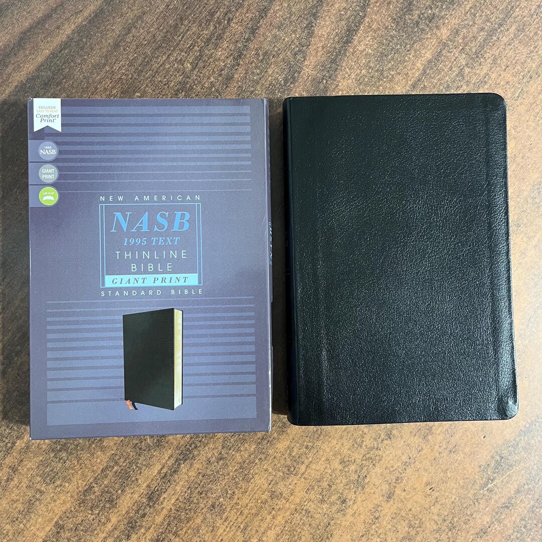 Personalized NASB Giant Print Thinline Bible - Black Bonded Leather ...