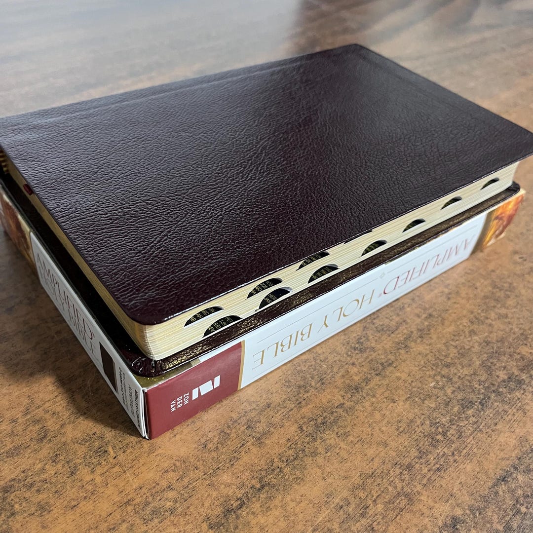 Personalized Amplified Bible Thumb Indexed With Book Tabs - Burgundy ...