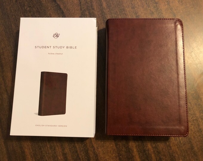 Personalized ESV Student Study Bible Chestnut Trutone Custom Imprinted ...