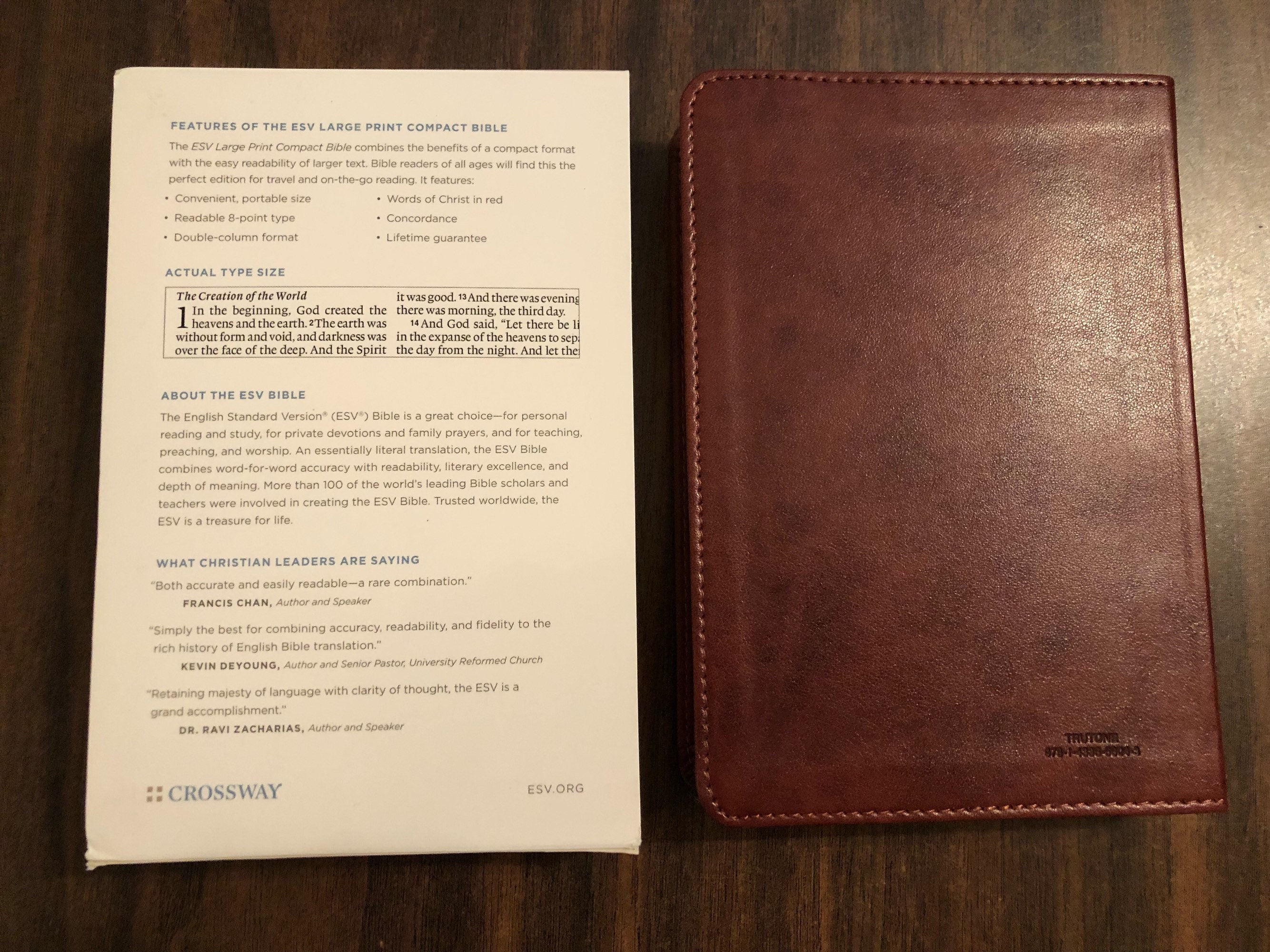 PERSONALIZED ESV Large Print Compact Bible Brown Cross TruTone personalized-esv-large-print-compact-bible-brown-cross-trutone