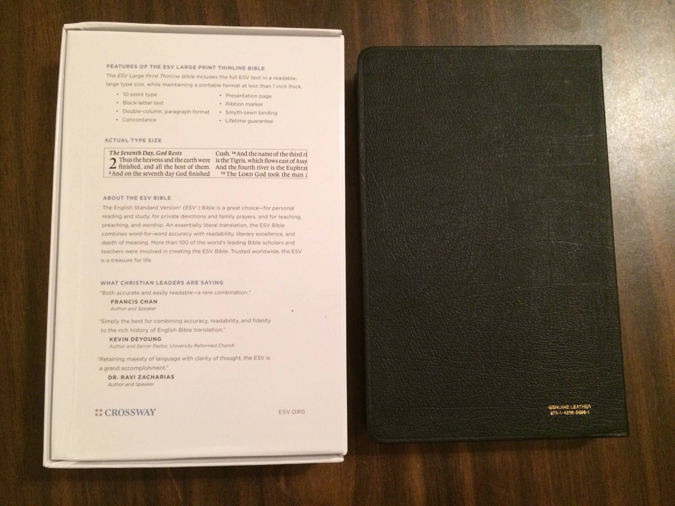 PERSONALIZED ESV Large Print Thinline Bible Black Genuine Leather personalized-esv-large-print-thinline-bible-black-genuine-leather