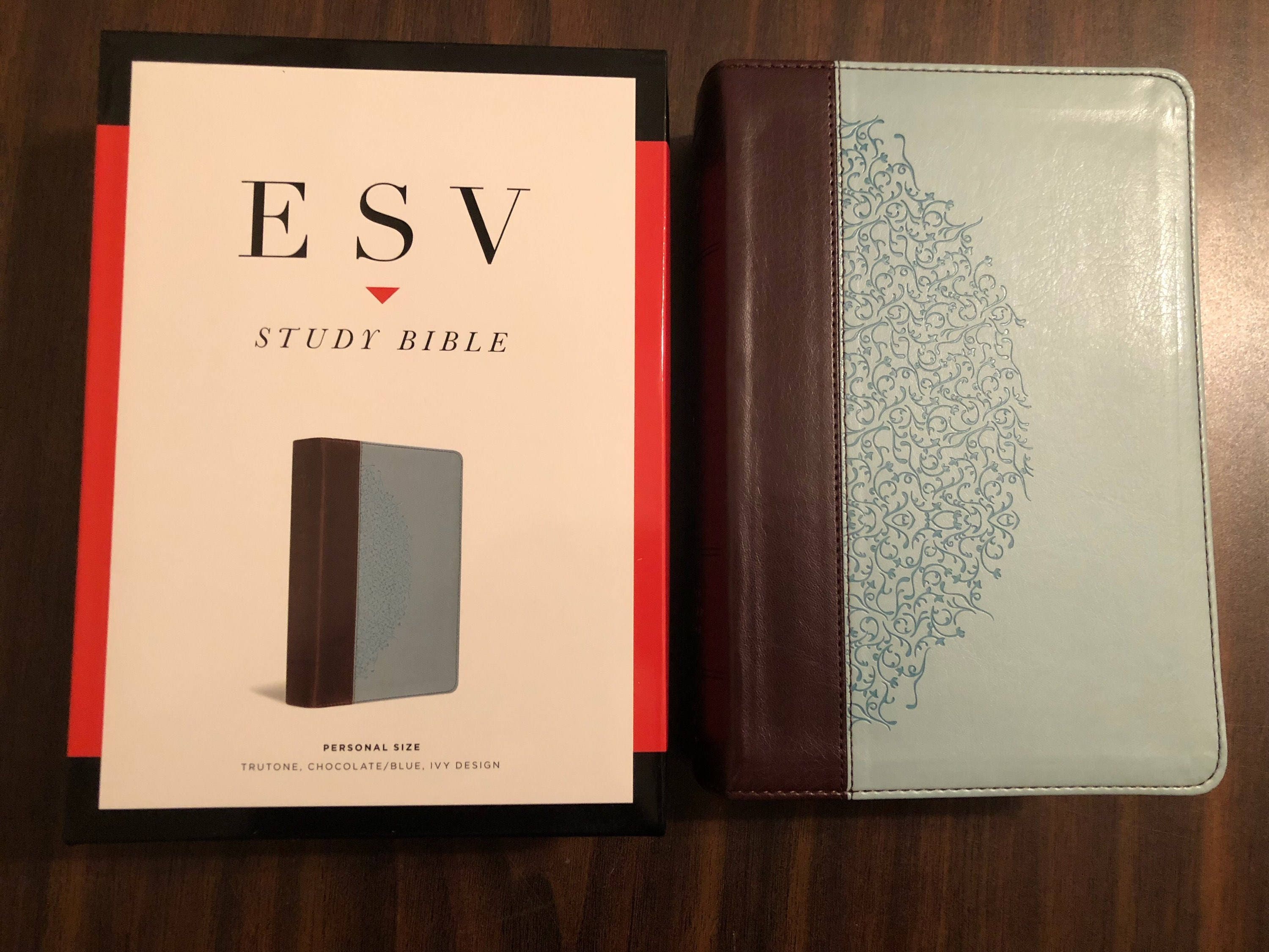 PERSONALIZED ** ESV Study Bible Personal Size - Blue Ivy Trutone ...