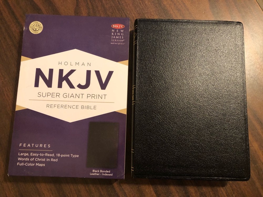 PERSONALIZED NKJV Super Giant Print Bible Indexed Black Bonded personalized-nkjv-super-giant-print-bible-indexed-black-bonded
