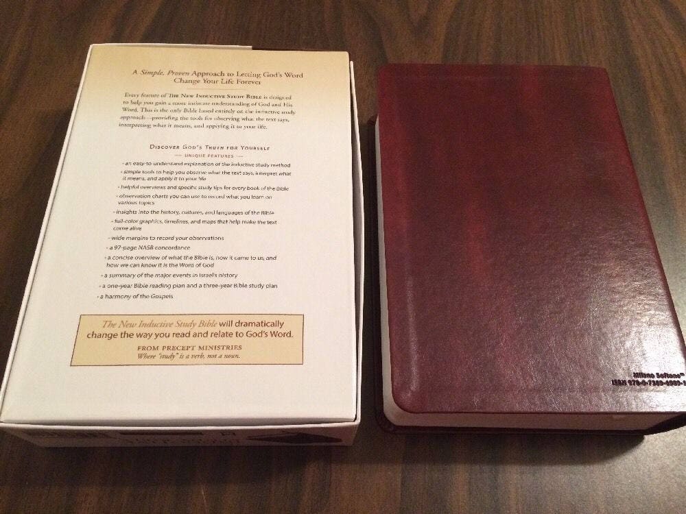 PERSONALIZED NASB New Inductive Study Bible Milano Softone Burgundy Custom Imprinted