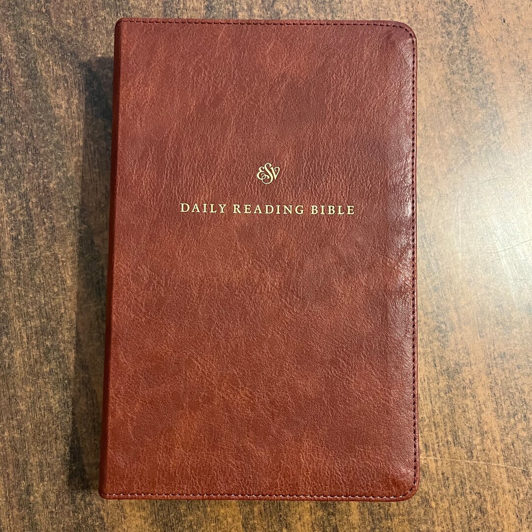 Personalized ESV Daily Reading Bible - Brown Trutone, Custom Imprinted ...