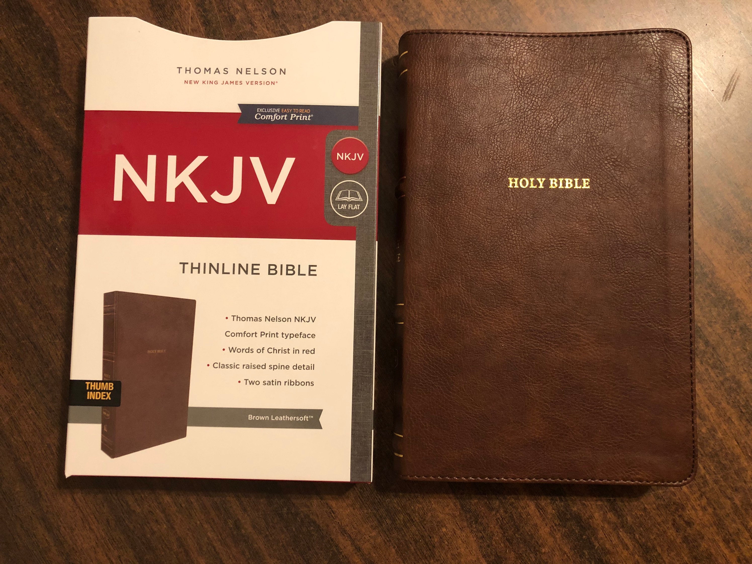 PERSONALIZED NKJV Thinline Bible Thumb Indexed Brown - Etsy