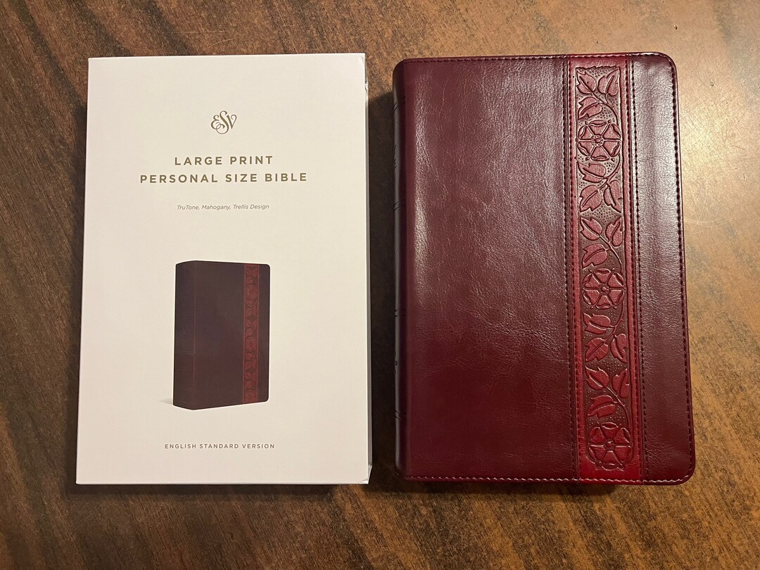 Personalized ESV Large Print Personal Size Bible - Mahogany Trutone ...