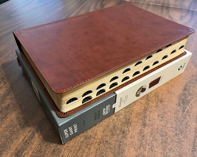 Personalized NLT Super Giant Print Bible Thumb Indexed Brown ...