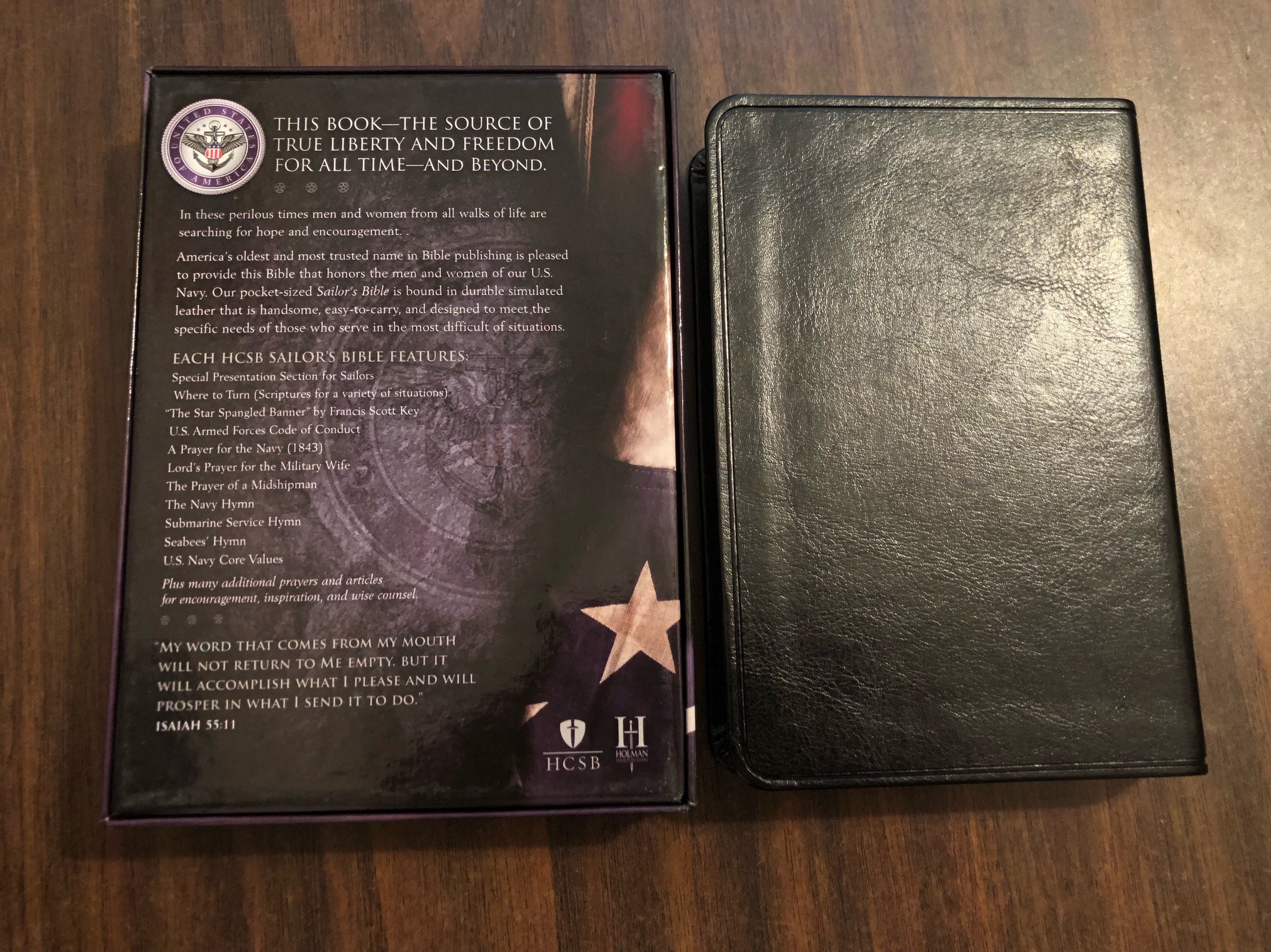 PERSONALIZED ** HCSB Sailors Bible Compact - Black Simulated Leather ...