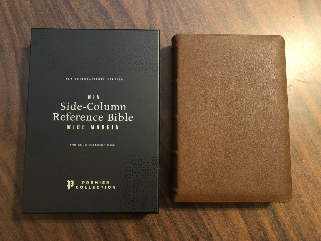 Personalized NIV Single Column Reference Wide Margin Bible - Brown ...