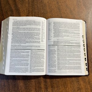 Personalized NLT Parallel Study Bible Thumb Indexed - Brown / Tan ...