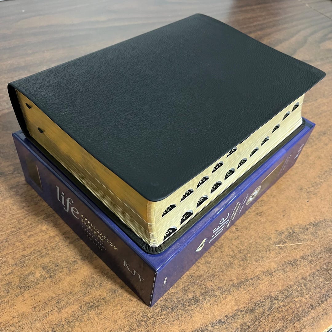 Personalized KJV Large Print Life Application Study Bible Thumb Indexed ...