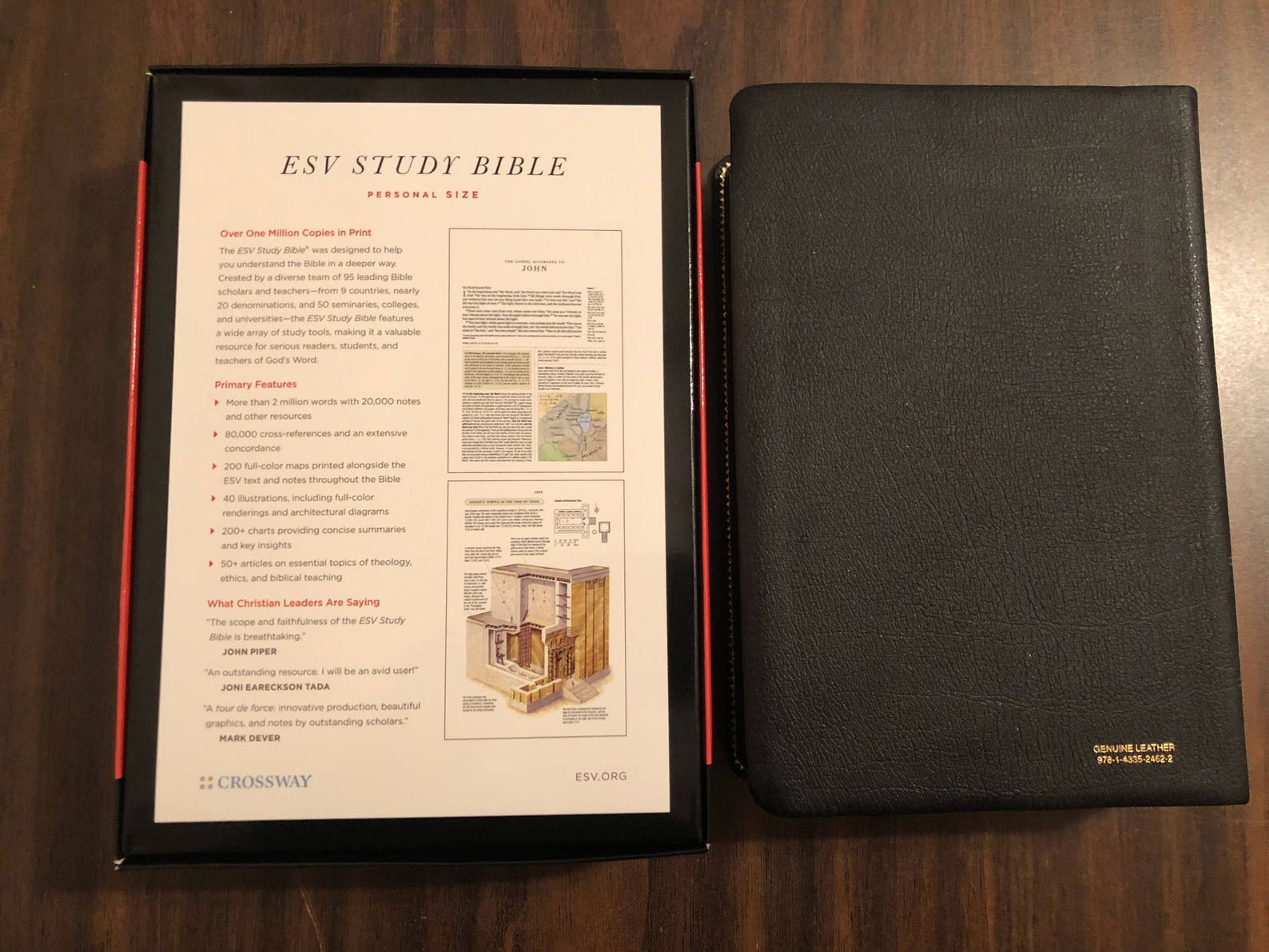 Personalized ESV Study Bible Personal Size - Black Genuine Leather ...