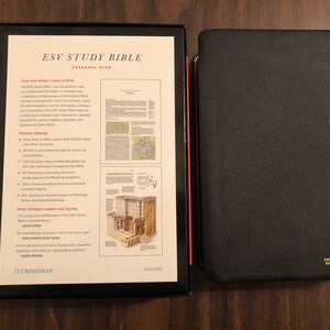 Personalized ESV Study Bible Personal Size - Black Genuine Leather ...