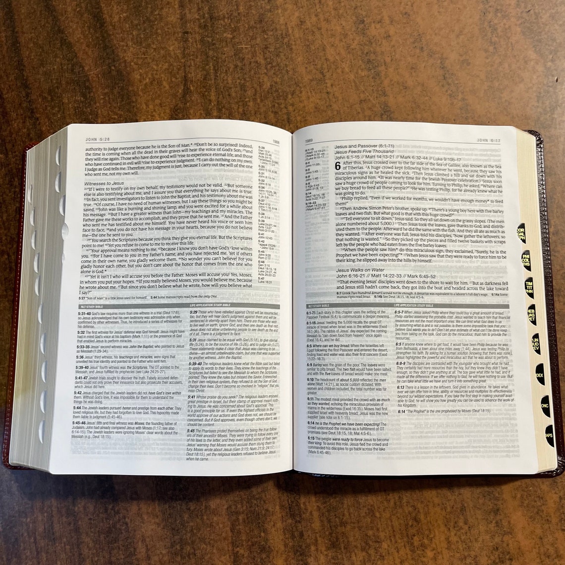 Personalized NLT Parallel Study Bible Thumb Indexed - Brown / Tan ...