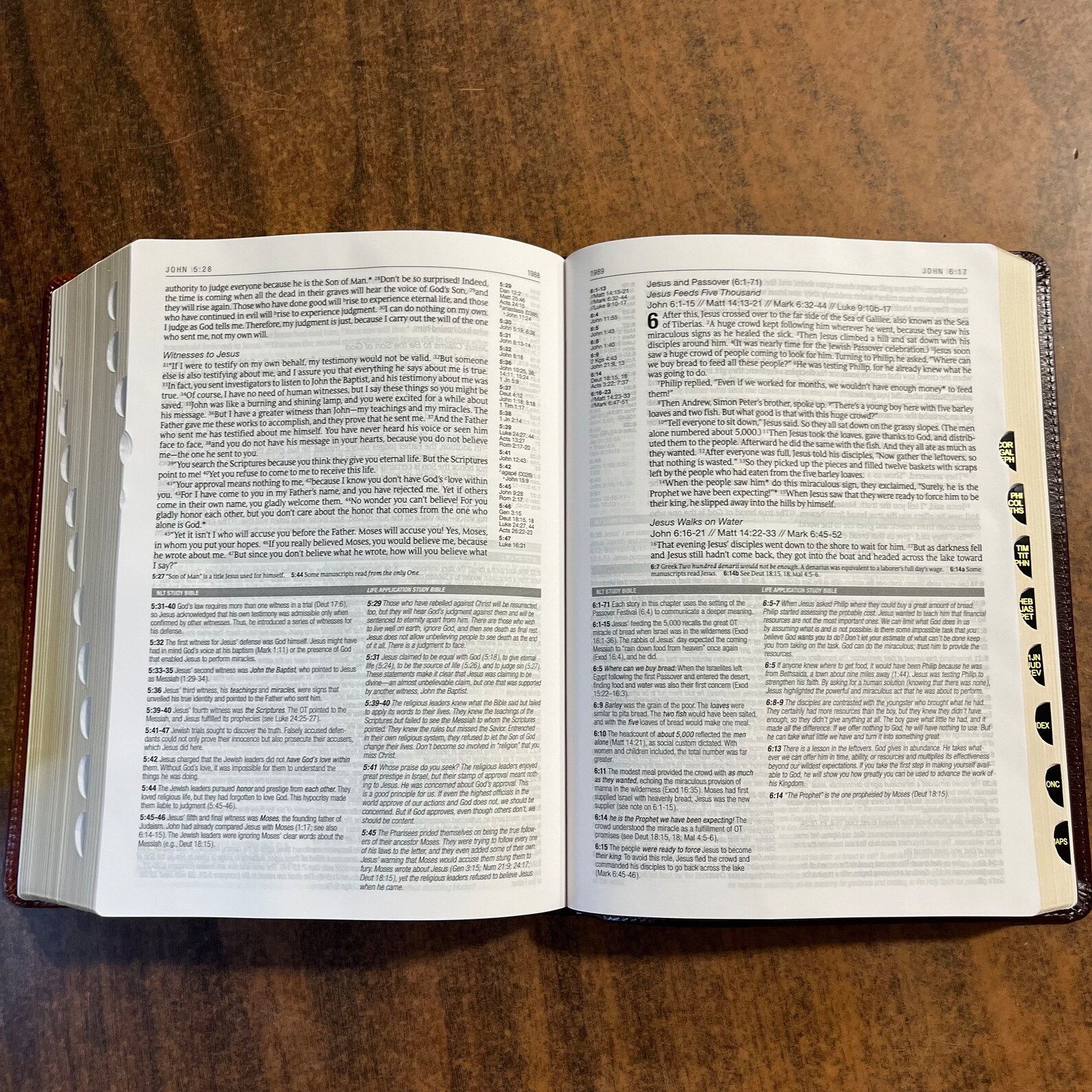 Personalized NLT Parallel Study Bible Thumb Indexed - Brown / Tan ...