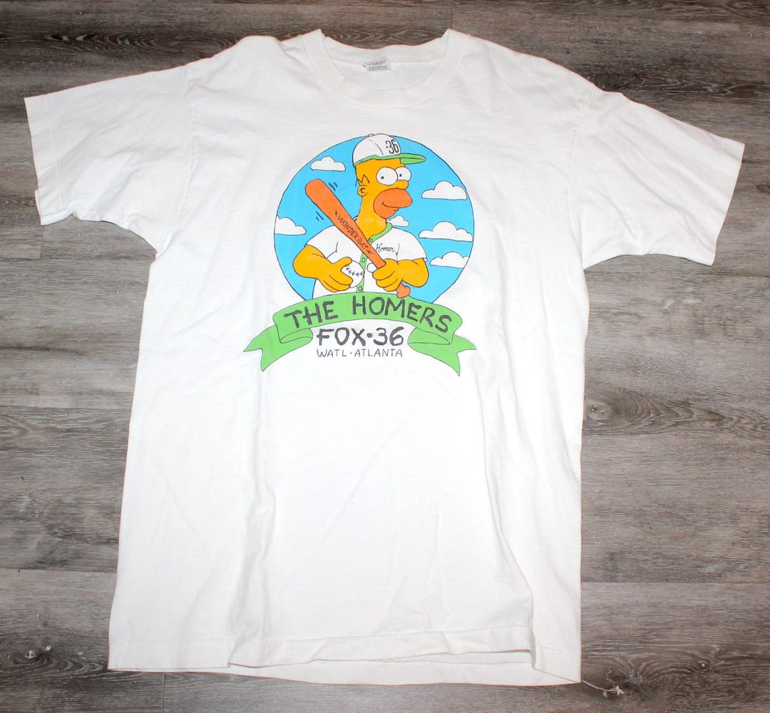 Vintage 90s Clothing the Simpsons Homer Simpson Fox Atlanta Men Size ...