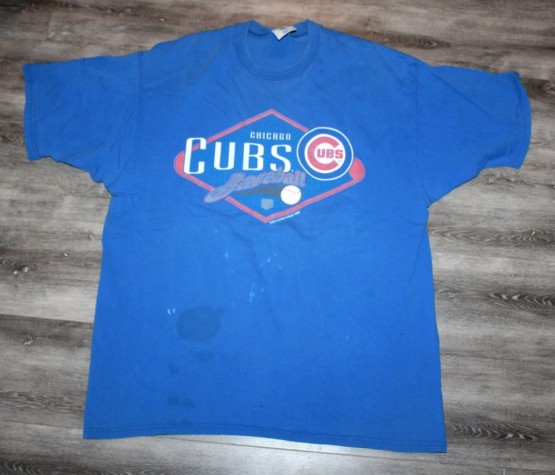 Vintage 90s Ropa MLB Chicago Cubs Béisbol Pro Jugador Angustiado ...