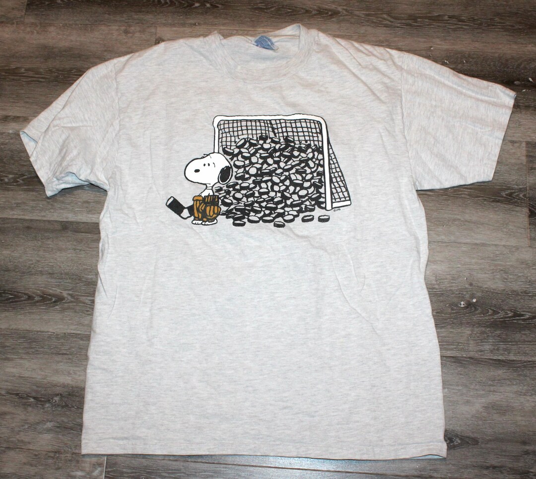 Vintage 90s Clothing Snoopy Dog Charlie Brown Peanuts Hockey Goalie Men ...