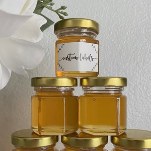 Custom Waterproof Adhesive Sticker Labels for 1.5oz - 2oz Mini Hexagon ...