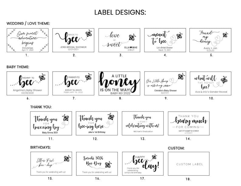 Custom Honey Jar Favors, Honey Gifts With Tea & Bag | Wedding Favors ...