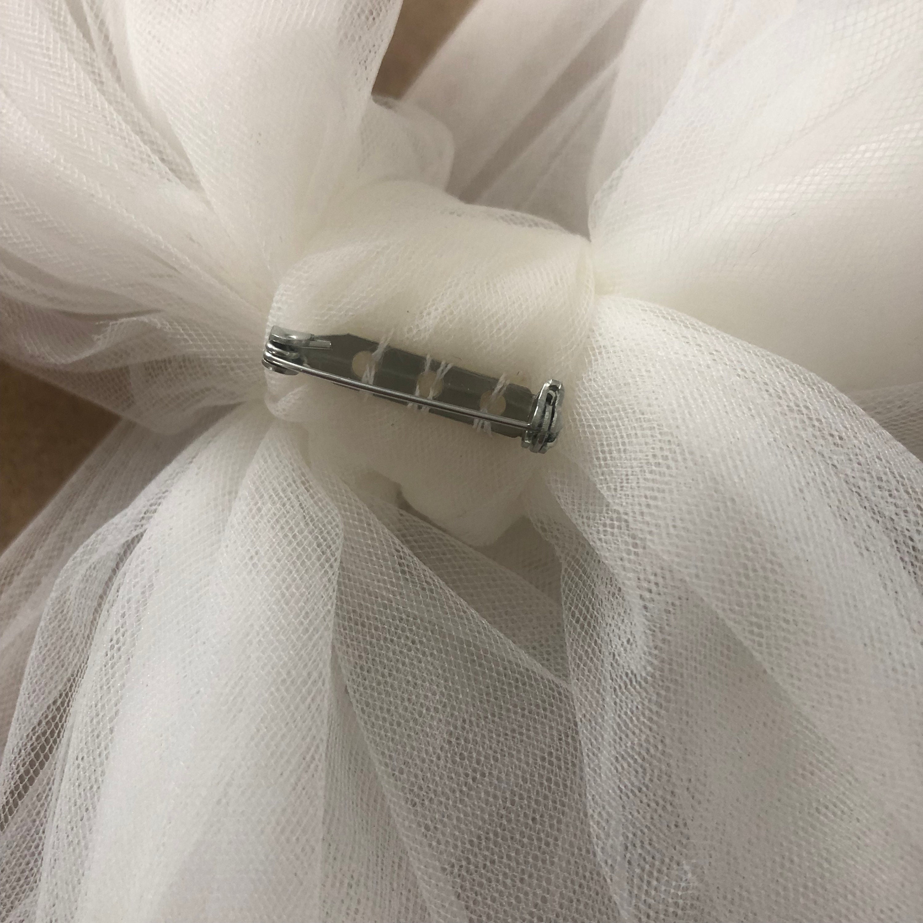 Soft Bow Wings Veil Mid Length Wedding Bridal Veil Plain Simple Cut Raw ...