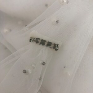Soft Beaded Pearl Angel Wings Veil Detachable Raw Edge Bridal Wedding ...