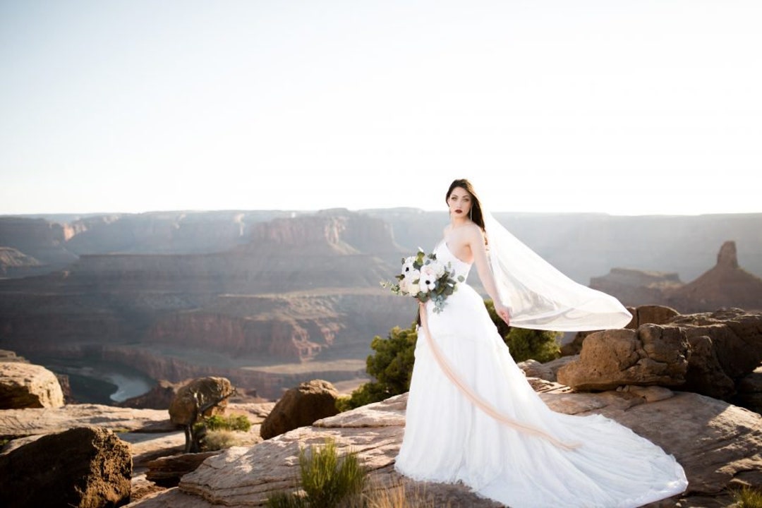 Soft WALTZ / BALLET 60" Length Simple Bridal Veil, Elegant Wedding Veil ...