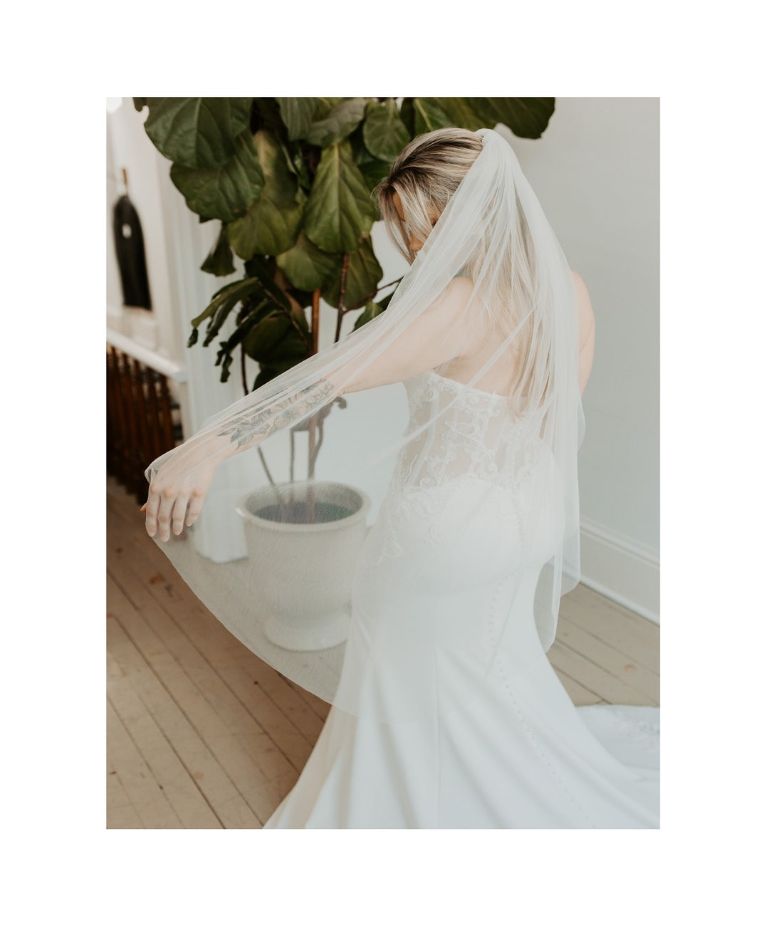 Soft Angel Cascading Veil, Knee, Waltz, Bridal, Wedding Veils, Ballet ...