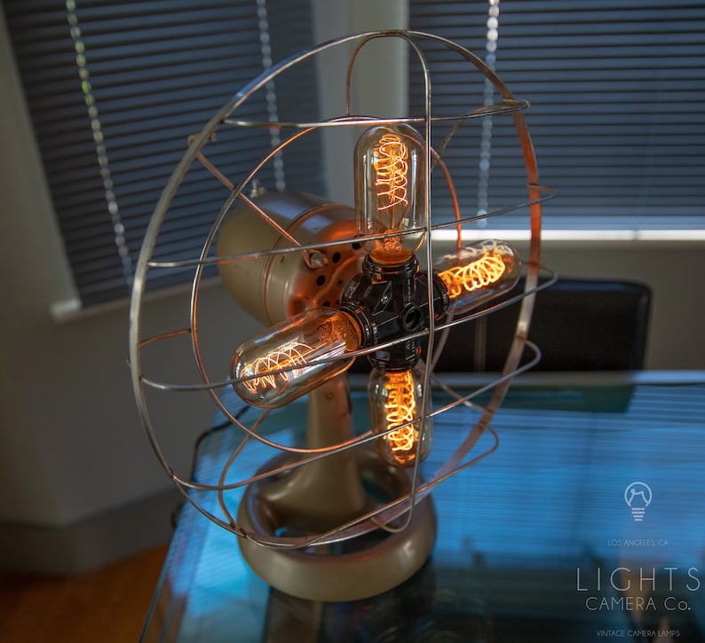 Vintage Fan Lamp - Art Deco - Mid Century Modern - EMERSON - Edison ...