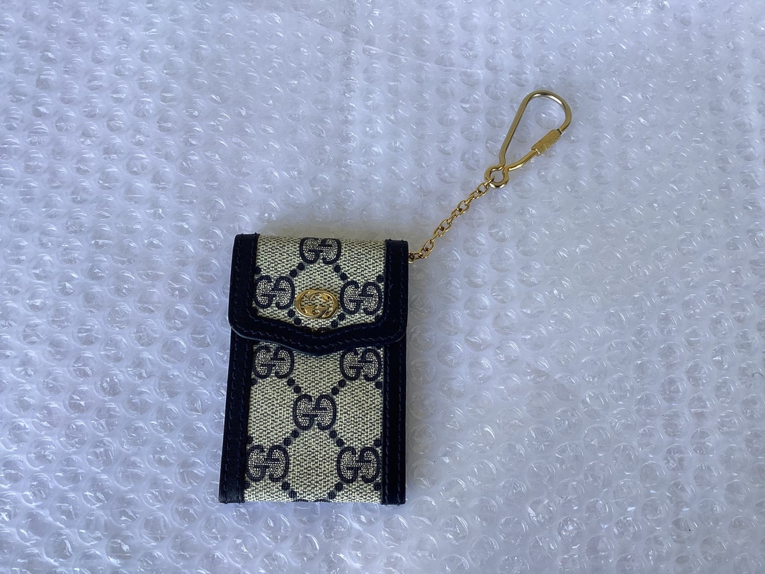 1990’s Old Vintage Gucci Keychains or Tiny Pouch Blue Canvas Used ...