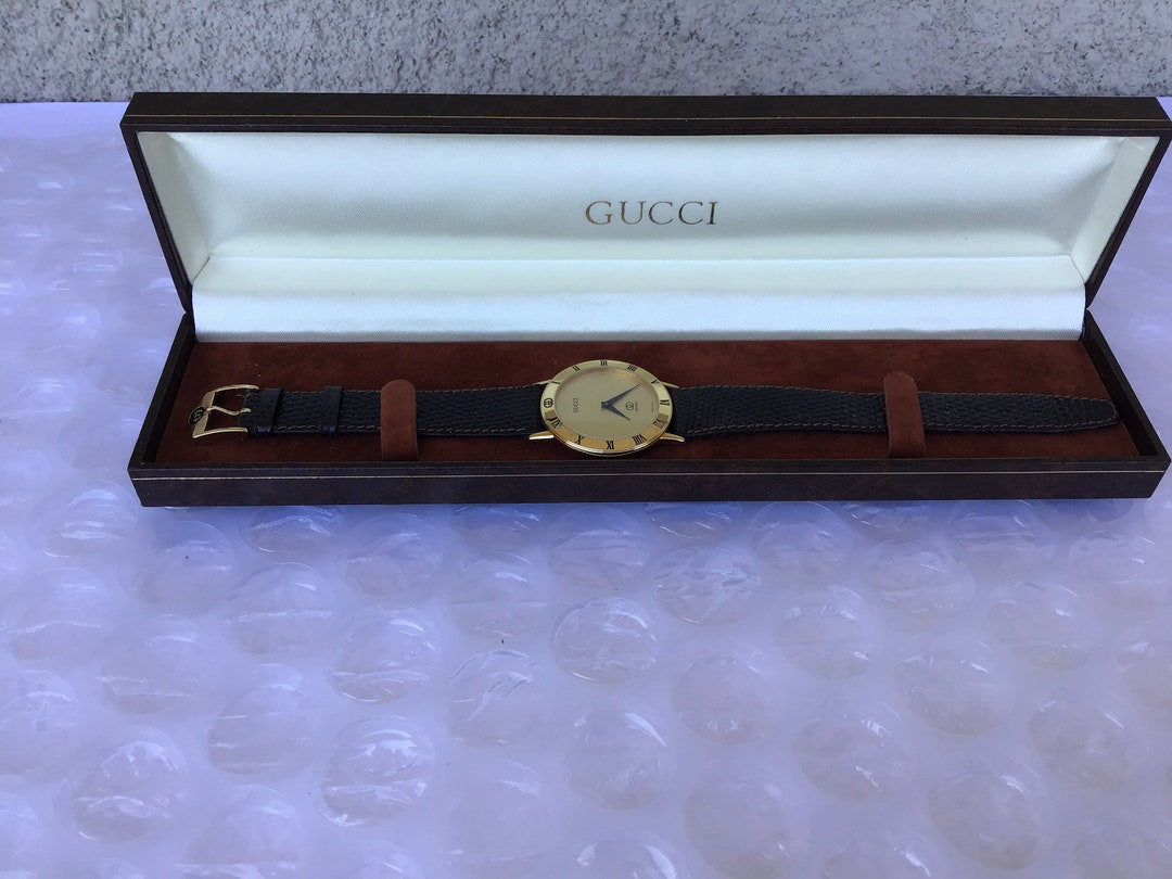 Vintage Old Gucci Men’s Watch Unisex Gold Tone Mint Condition - Etsy