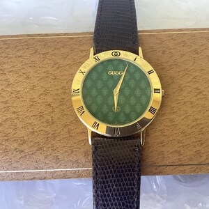 1990’s Old Vintage Gucci 3000M Men’s or Unisex Watch Gold Tone Used ...