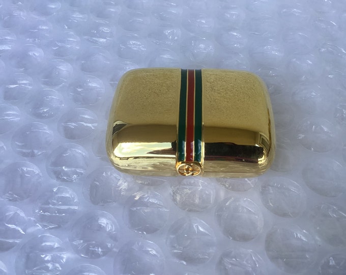 Gucci Vintage Travel Soap Case Trinket Web Gold Tone Great Preowned ...