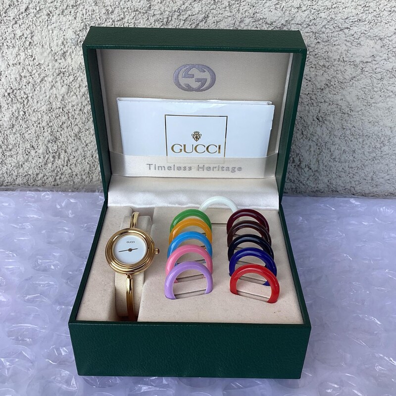 Vintage Gucci Watch Interchangeable Bezels - Etsy