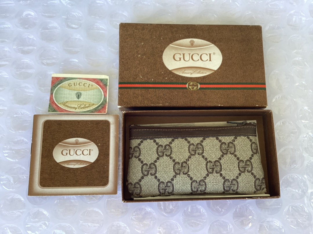 Vintage Old Gucci Coin Purse Brown Canvas Good Preowned Condition - Etsy