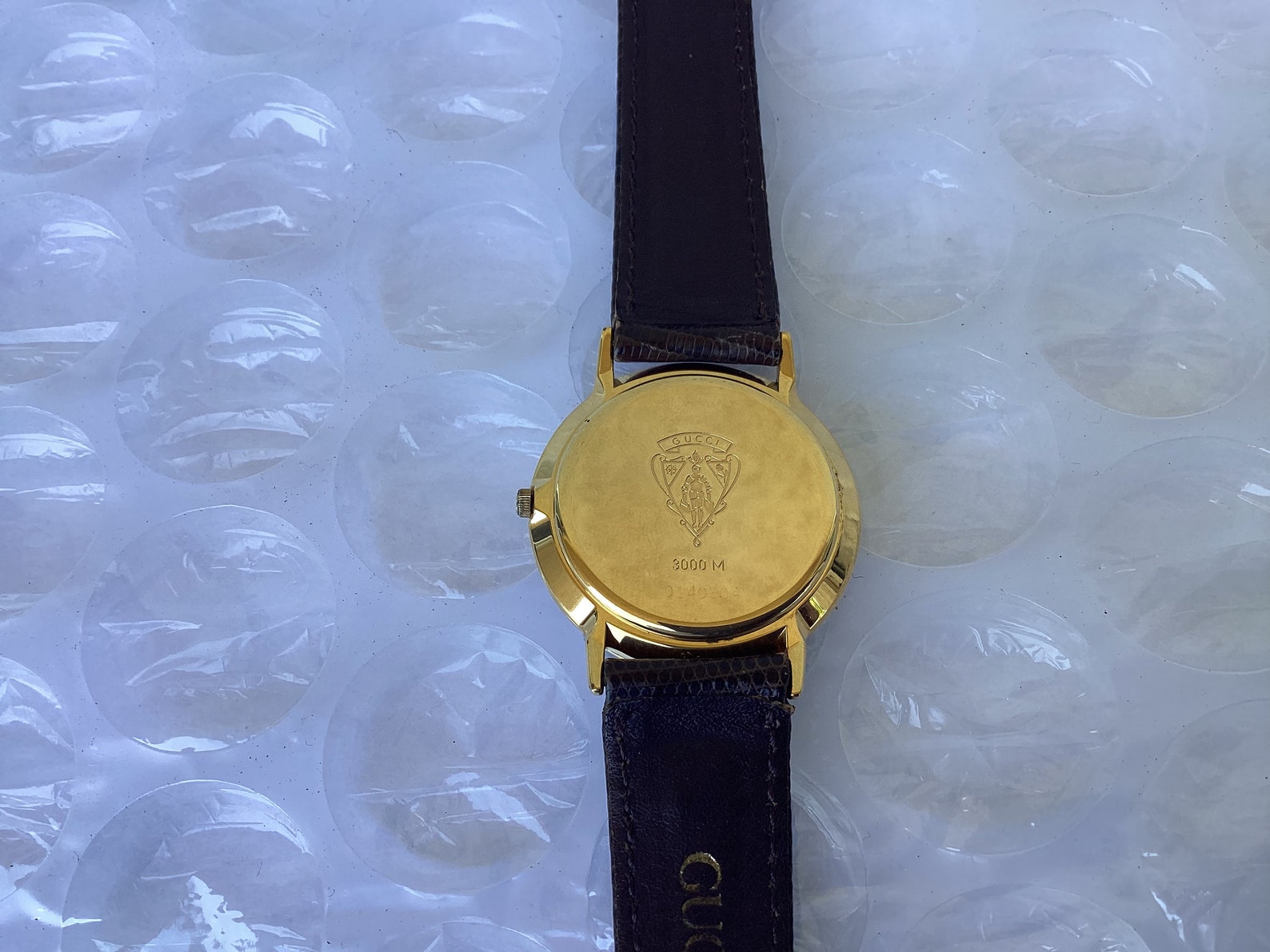 1990’s Old Vintage Gucci 3000M Men’s or Unisex Watch Gold Tone Used ...