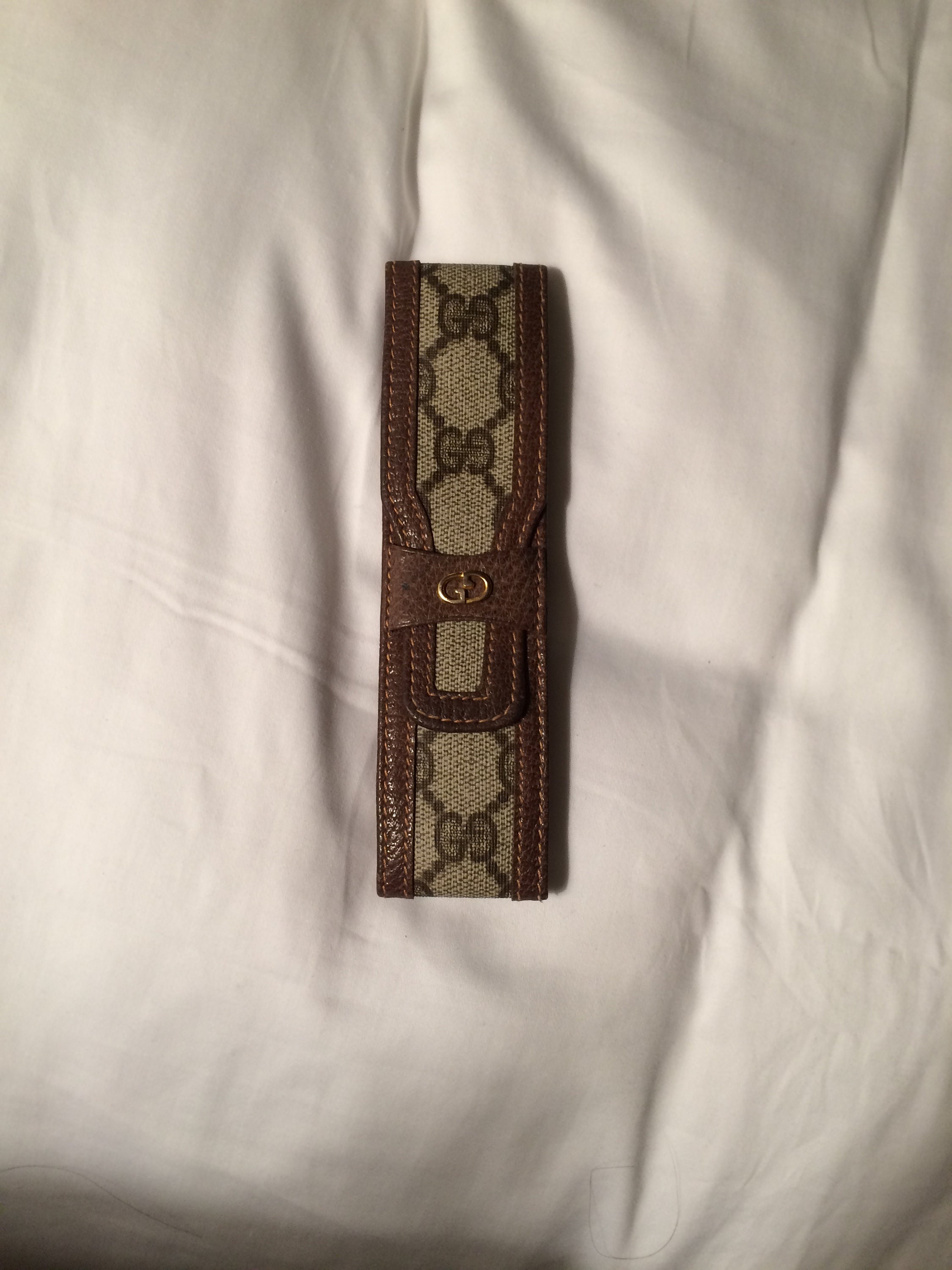 Vintage Gucci Pen Case Brown Canvas | Etsy