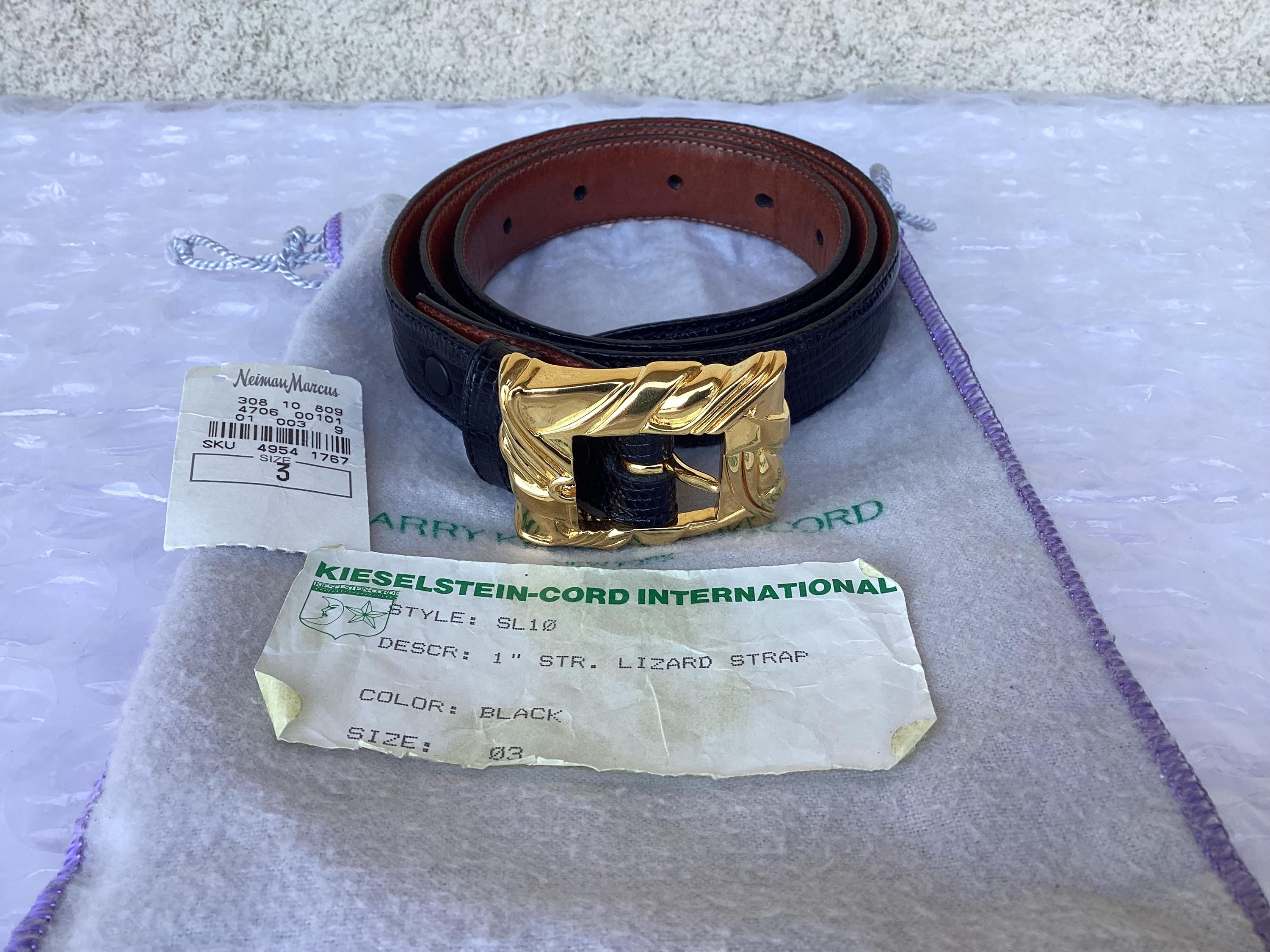 Vintage Old Barry Kieselstein-cord Gold Tone Belt Buckle and Belt Good ...