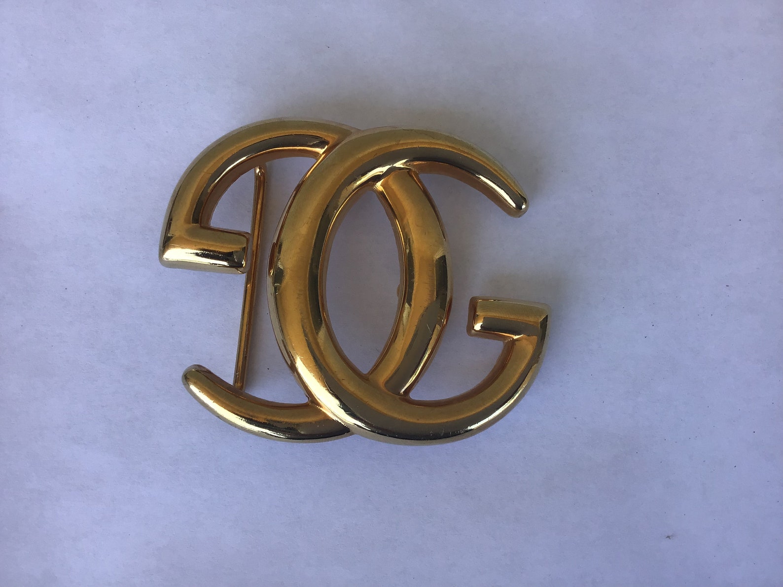 Vintage Gucci Large Unisex GG Belt Buckle Gold Tone Preowned Condition ...