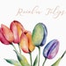 Rainbow Tulips, Watercolour Floral, Watercolour Flowers, Tulip ...