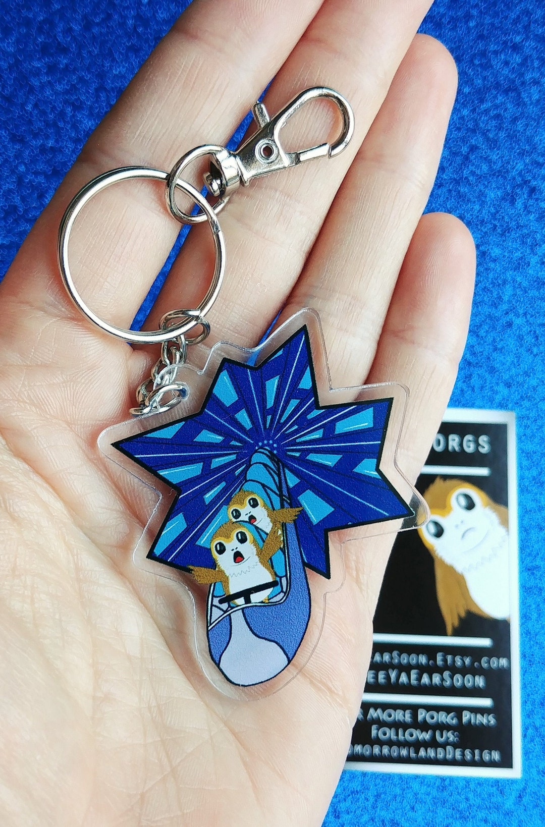 Space Mountain Porg Acrylic Keychain, Seeyaearsoon, Tomorrowlanddesign ...