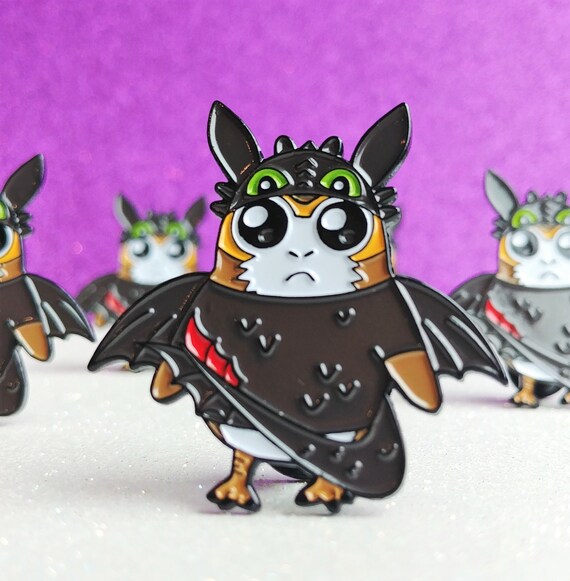 Black Dragon Porg Pin Enamel Pin Your Dragon Seeyaearsoon - Etsy