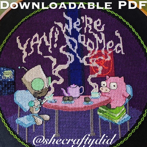 Invader Zim and Gir Crochet Blanket Pattern C2c Cross - Etsy