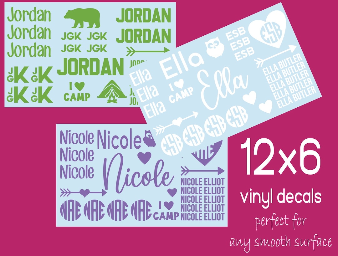 Camp Labels, Camp Decals, Camp Stickers, Back to School, Summer Camp ...